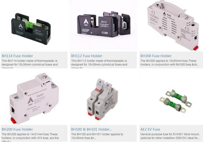 IEC60269 GB13539 10KA BH200 14x51mm AF74 신관 구획 홀더 DC 15 Amps 1500V